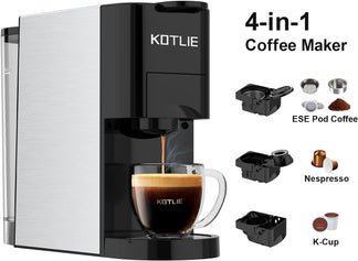 KOTLIE 513K Espresso Machine,Set volume freely,4 in 1 Single Serve Cof