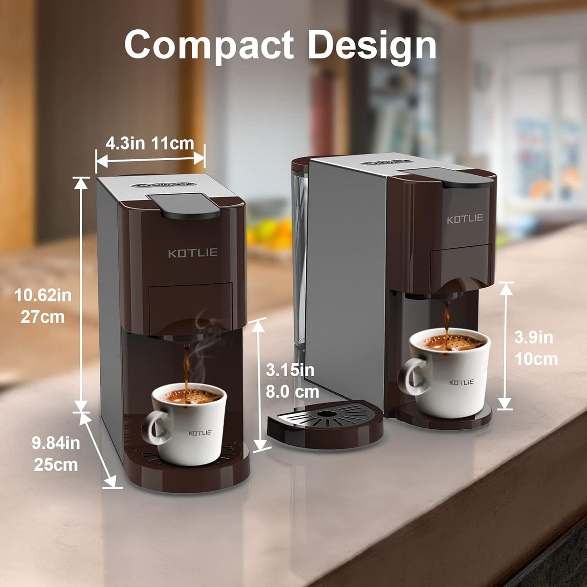 KOTLIE 513K Espresso 4in1 Coffee Machine for Nespresso Original/K-Cup/